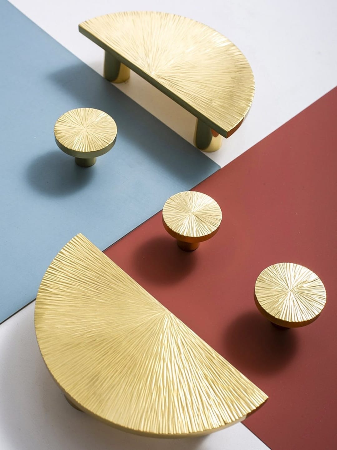 Brass Gold Semi Circle Cabinet Pulls Handles Half Round Knobs Drawer ...