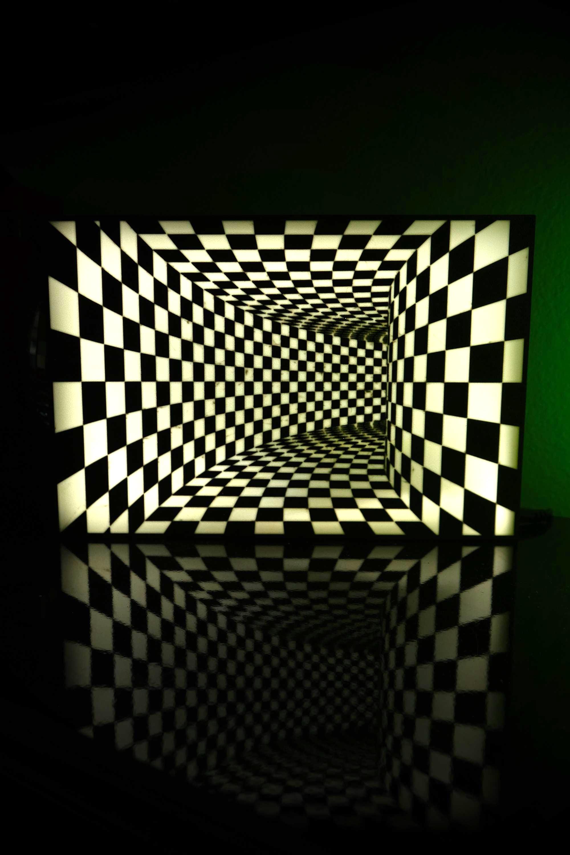 3D Printed Optical Illusion Lightbox Lamp: Geometric LED Night Light - Etsy