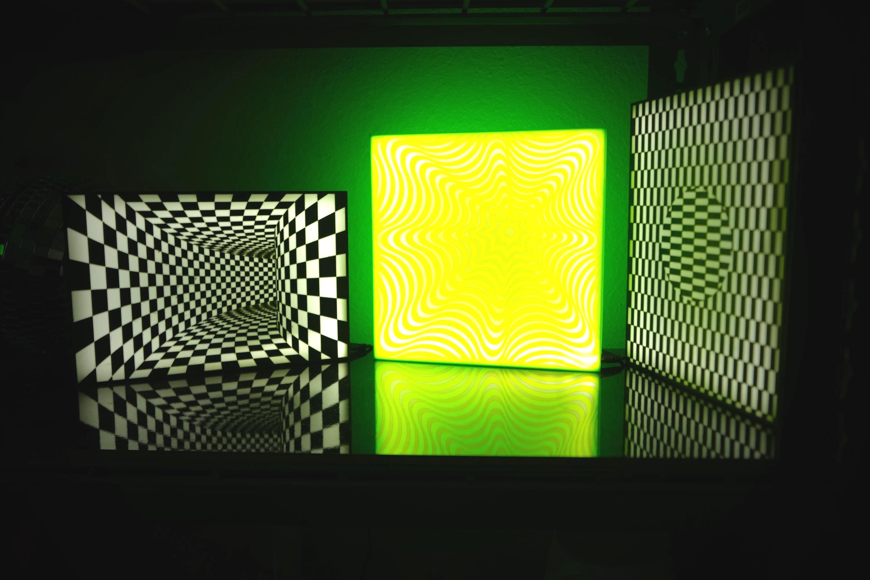 3D Printed Optical Illusion Lightbox Lamp: Geometric LED Night Light - Etsy