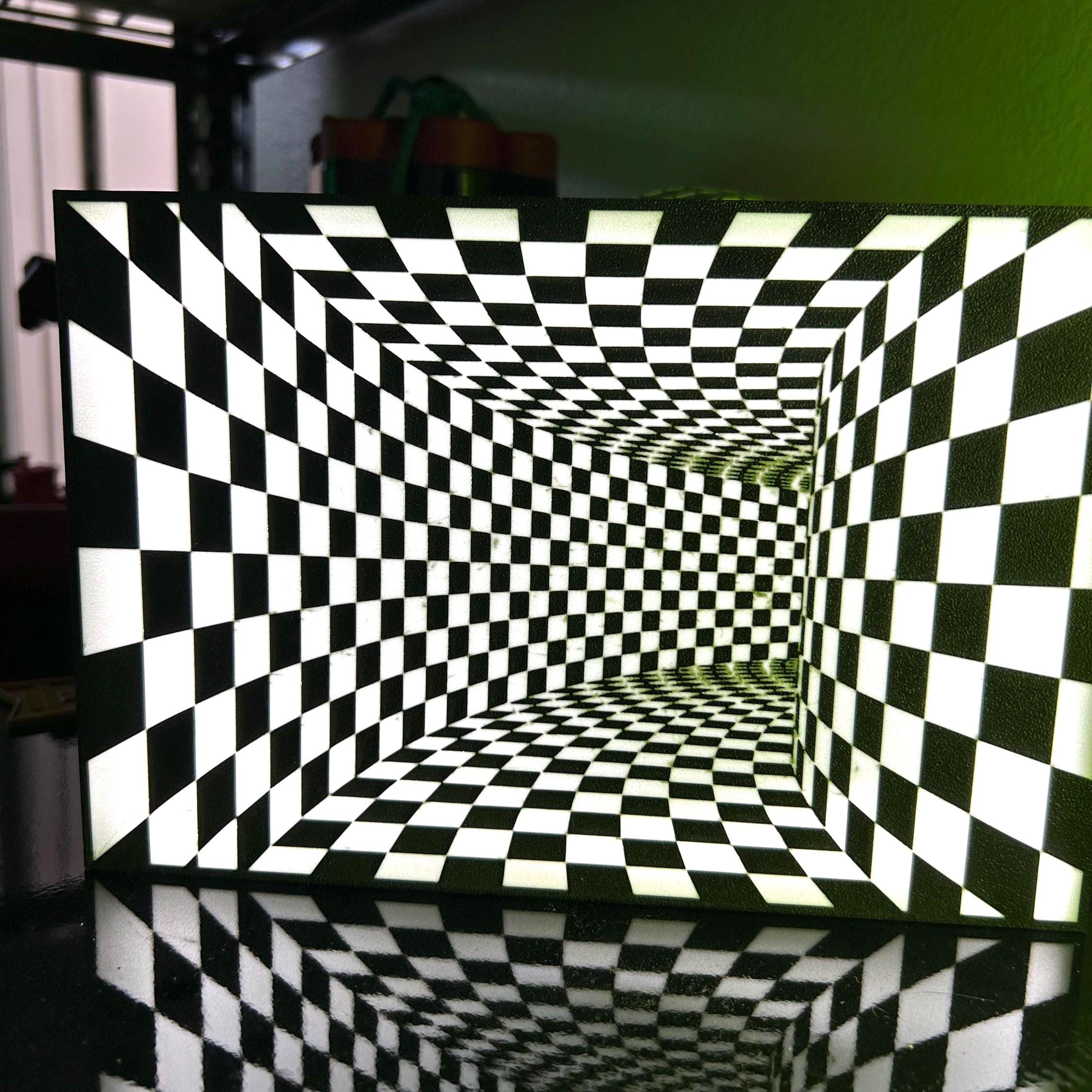 3D Printed Optical Illusion Lightbox Lamp: Geometric LED Night Light - Etsy