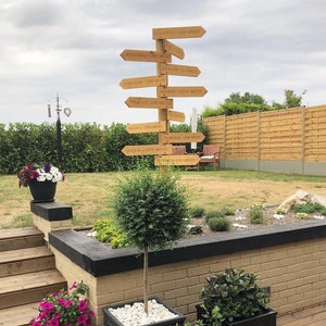Personalised Garden Signpost Signs - Etsy UK