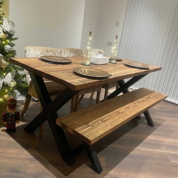 Rustic Dining Table - Etsy UK