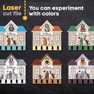 Family Key Holder SVG Bundle. Laser Cut File for Glowforge, Key Hanger ...