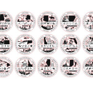 50 American States Bundle SVG. Laser Cut File for Glowforge, Medal ...