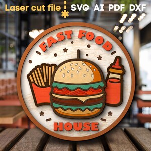 Fast Food SVG Bundle. Laser Cut File for Glowforge, Pizza Burger Hot ...