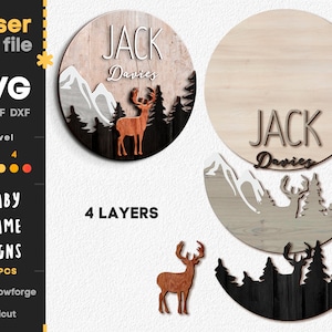 Baby Name Sign SVG Bundle. Laser Cut File for Glowforge Set - Etsy