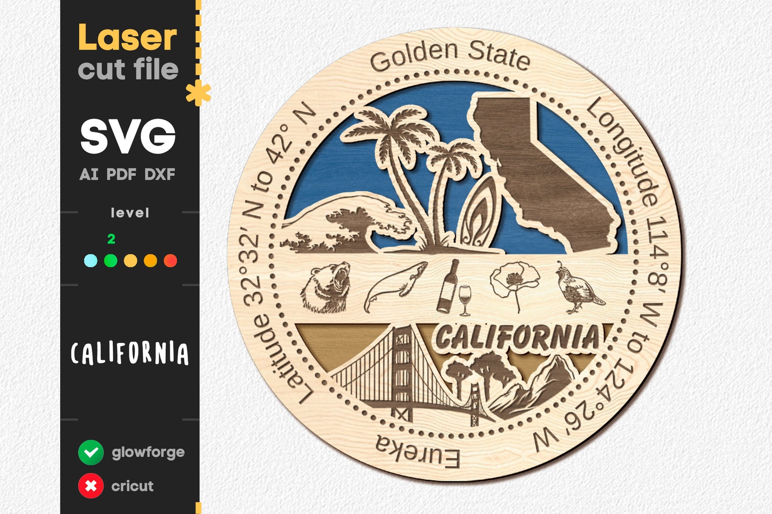 50 American States Bundle SVG. Laser Cut File for Glowforge - Etsy