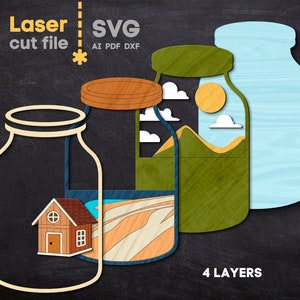 Sea Bottles SVG Bundle. Laser Cut File for Glowforge, Ocean Fish ...