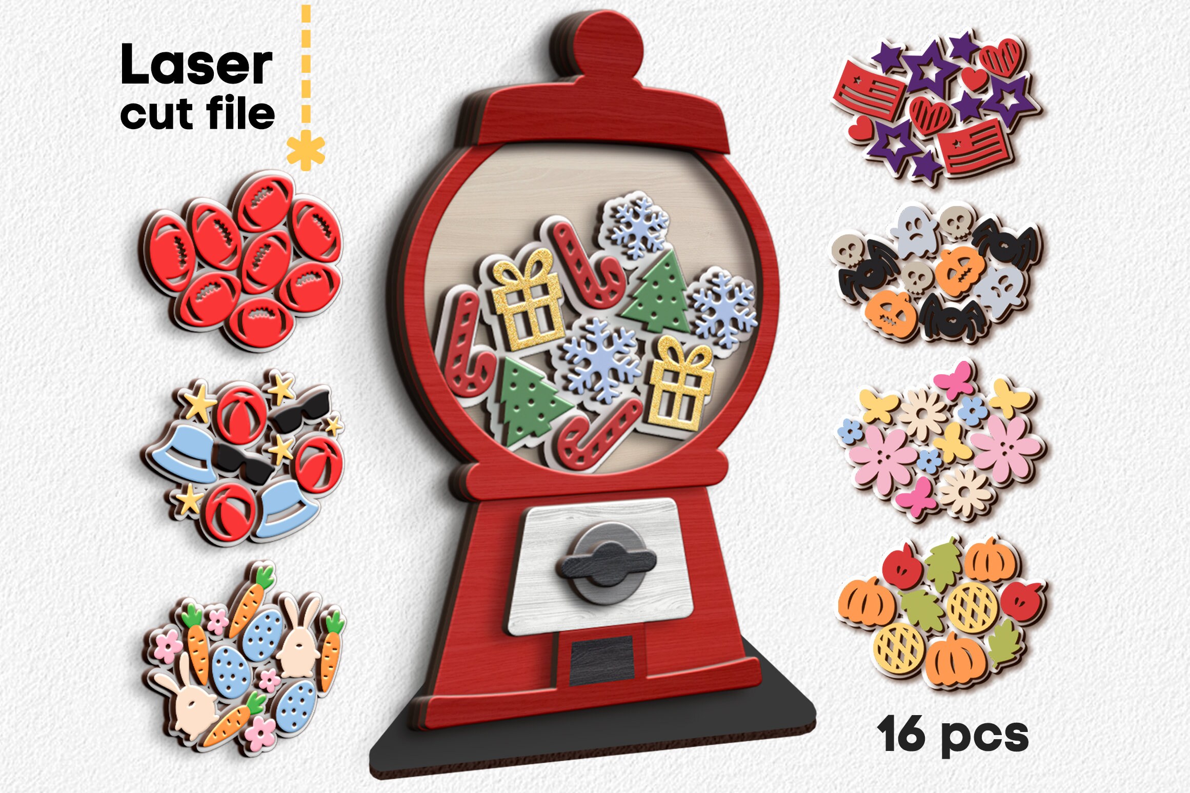 Gumball Machine SVG Bundle Laser Cut File for Glowforge - Etsy Canada