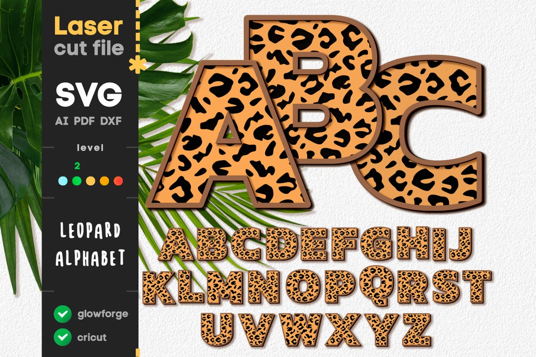 Leopard Alphabet SVG. Laser Cut File for Glowforge Cricut - Etsy Ireland
