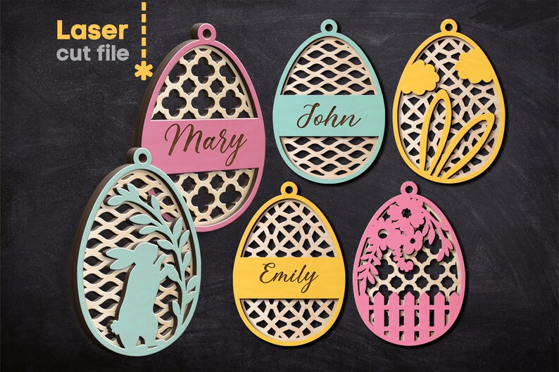 Easter Eggs SVG Laser Cut File for Glowforge Cricut Door - Etsy
