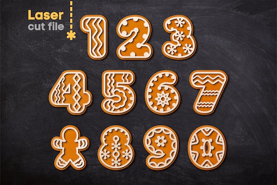 Christmas Alphabet Numbers SVG Bundle Laser Cut File for - Etsy