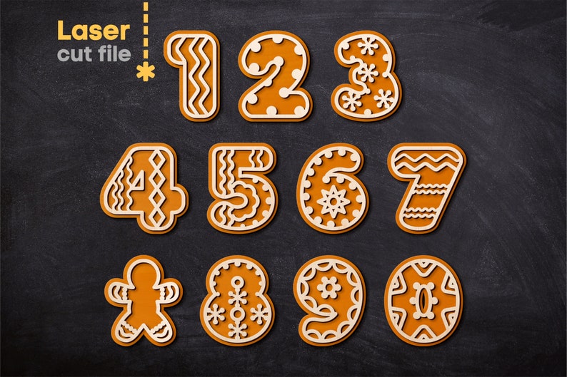 Christmas Alphabet Numbers SVG Bundle Laser Cut File for - Etsy