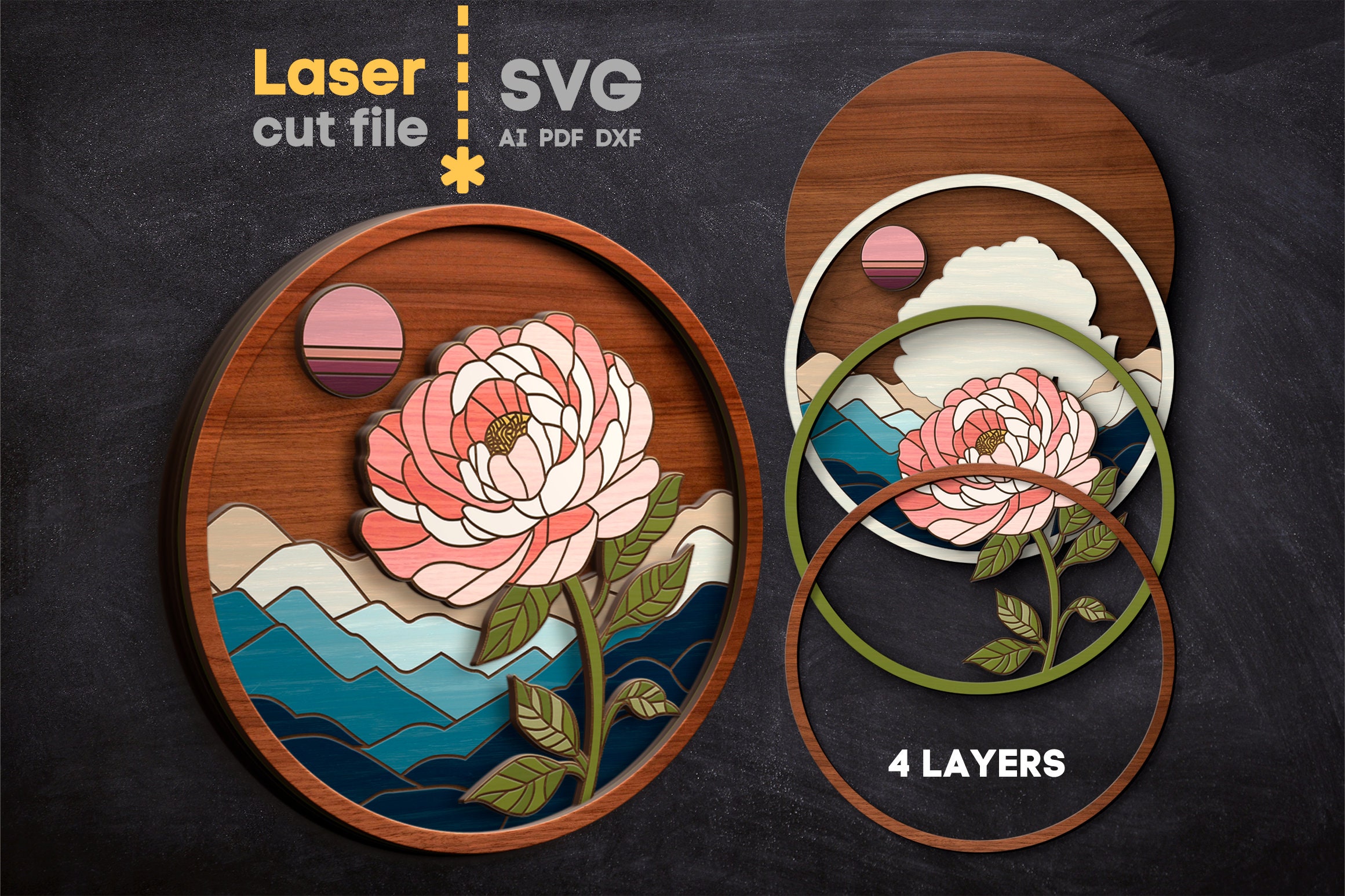 Nature Painting SVG Bundle. Laser Cut File for Glowforge, Flower ...