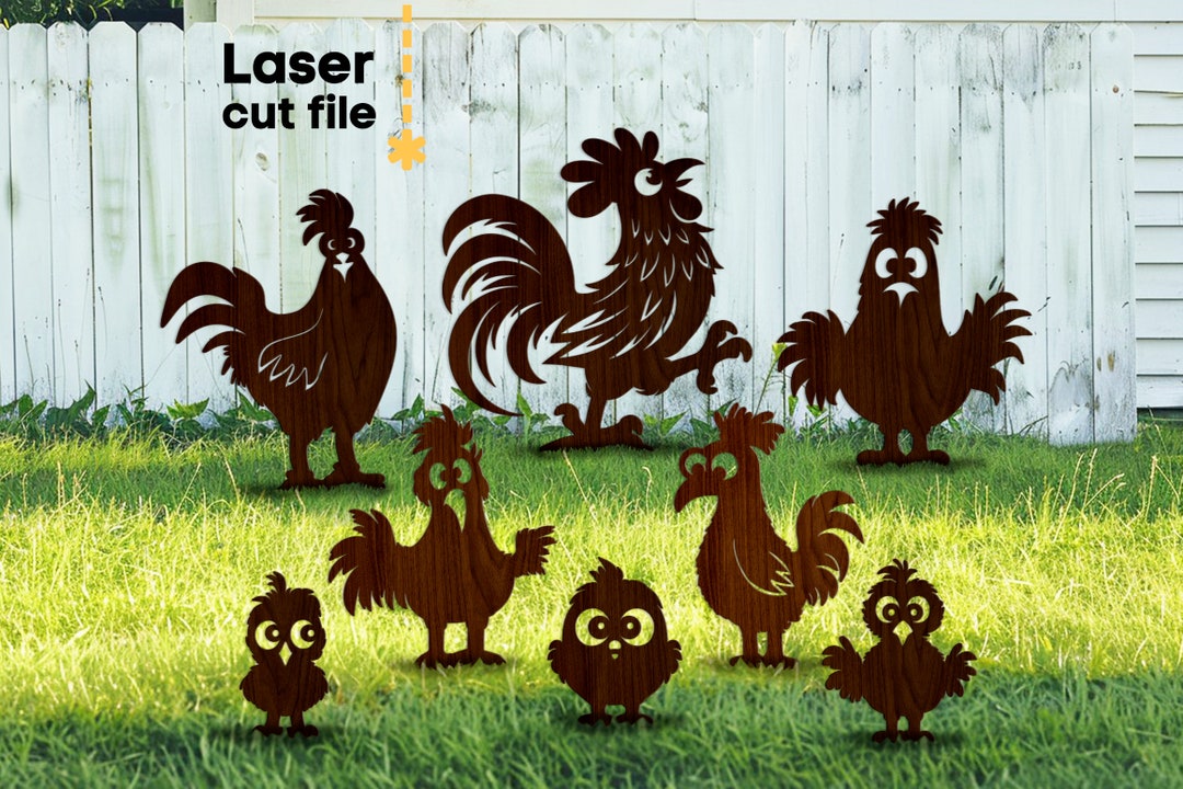 Chicken SVG Bundle. Laser Cut File for Glowforge, Rooster Chick Farm ...