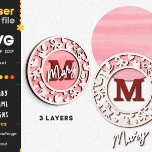 Baby Name Sign SVG Bundle. Laser Cut File for Glowforge Set - Etsy