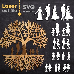 Family Tree SVG Bundle. Laser Cut File for Glowforge, Mother's Day Gift ...