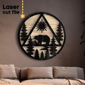Nature Sign SVG Bundle. Laser Cut File for Glowforge, Forest Bear Moth ...