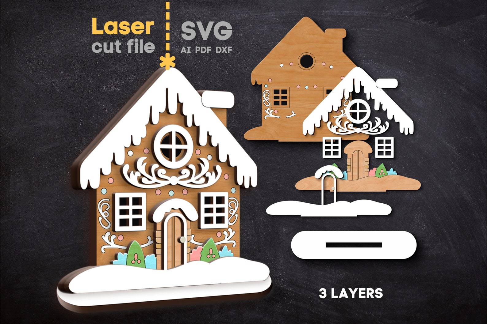 Christmas Gingerbread Tree Toy SVG Bundle. Laser Cut File for Glowforge ...
