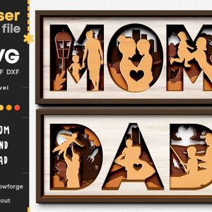 Mom Dad SVG Bundle. Laser Cut File for Glowforge Cricut - Etsy