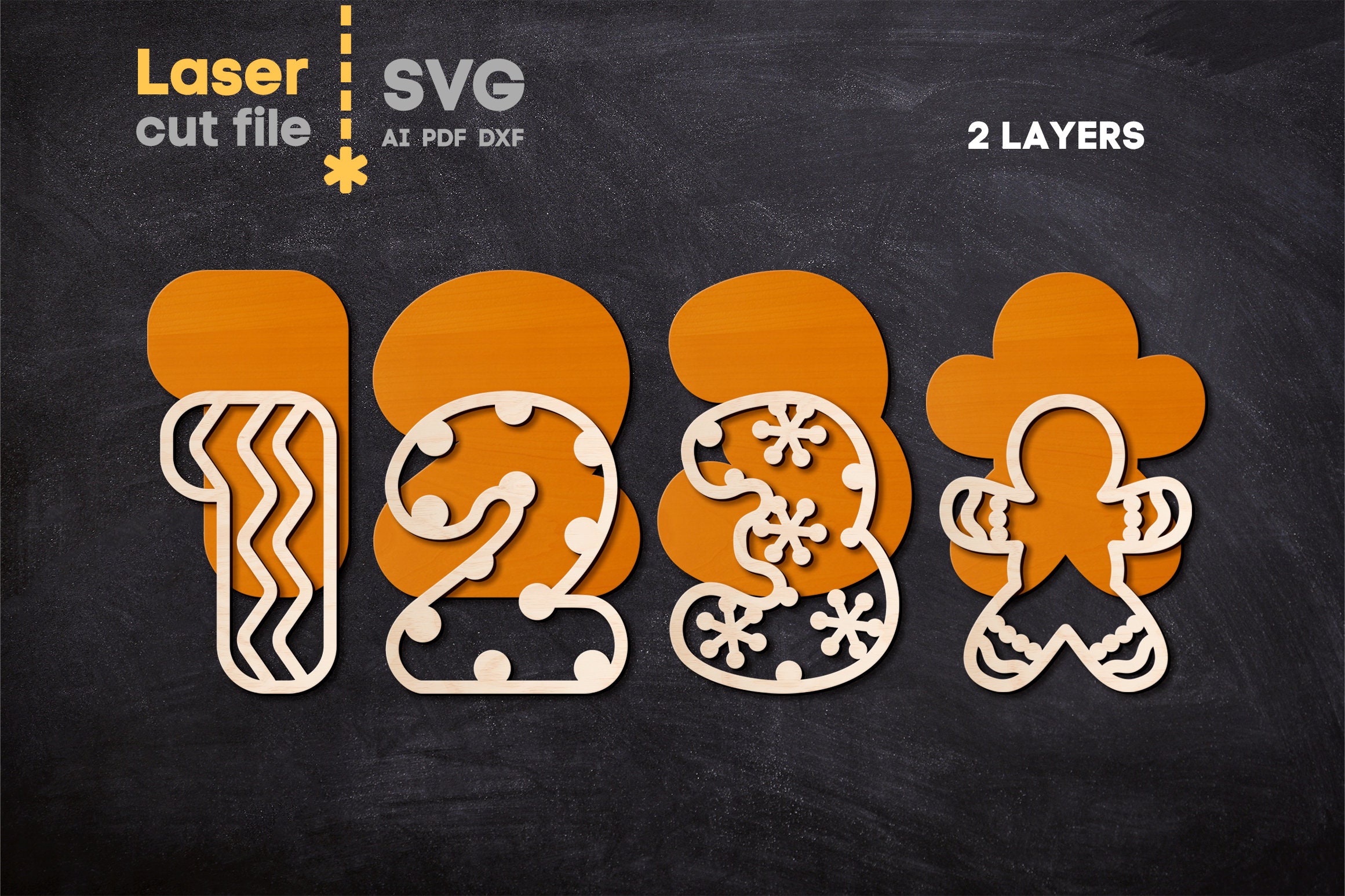 Christmas Alphabet Numbers SVG Bundle Laser Cut File for - Etsy