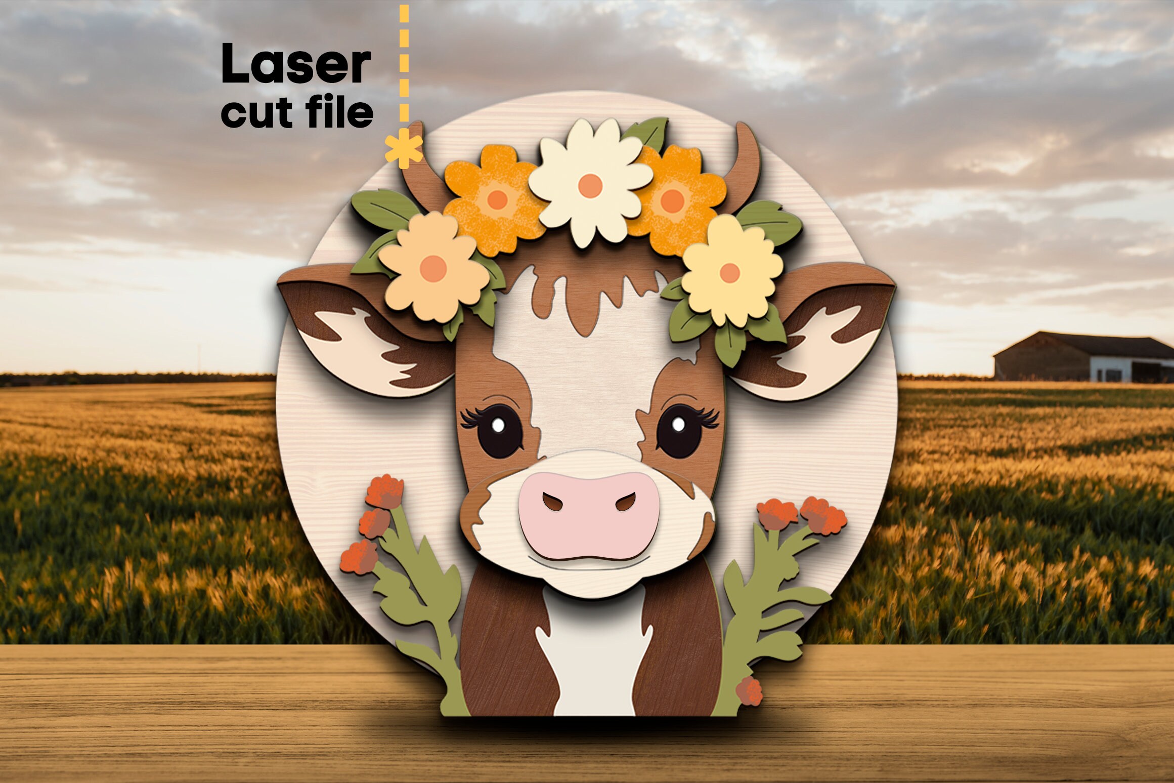 Calf SVG. Laser Cut File for Glowforge, Farm Baby Animals Little Cow ...
