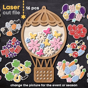 Air Balloon SVG Bundle Laser Cut File for Glowforge Interchangeable ...