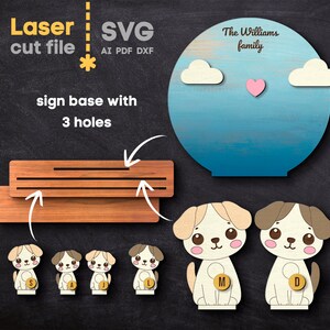 Dog Family Statuette SVG. Laser Cut File for Glowforge Cricut ...