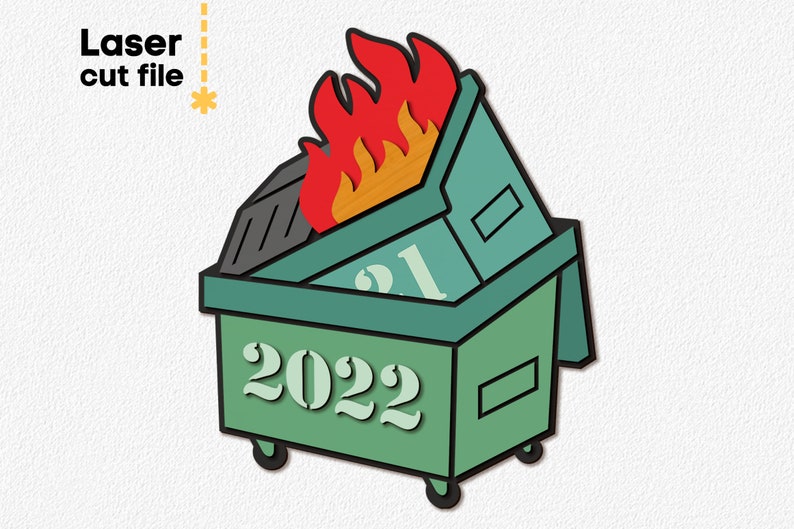 Dumpster Fire SVG. Laser Cut File for Glowforge Cricut. Merry - Etsy