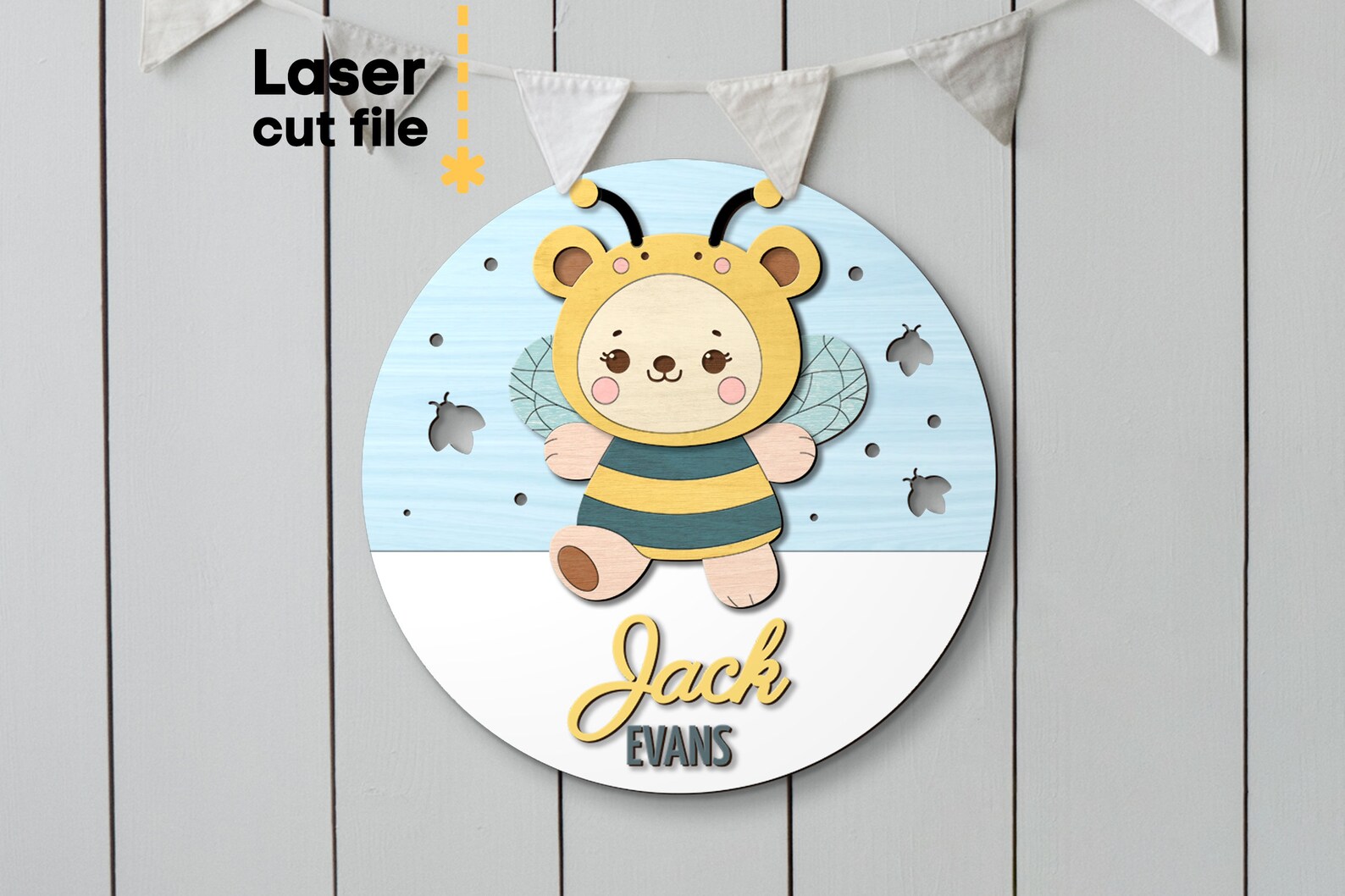 Baby Name Sign SVG Bundle. Laser Cut File for Glowforge, Animals Fox ...