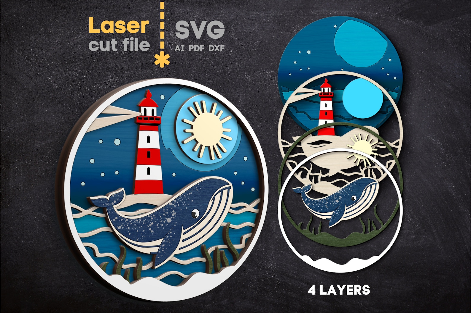 Sea Ornaments SVG Bundle. Laser Cut File for Glowforge, Ocean ...