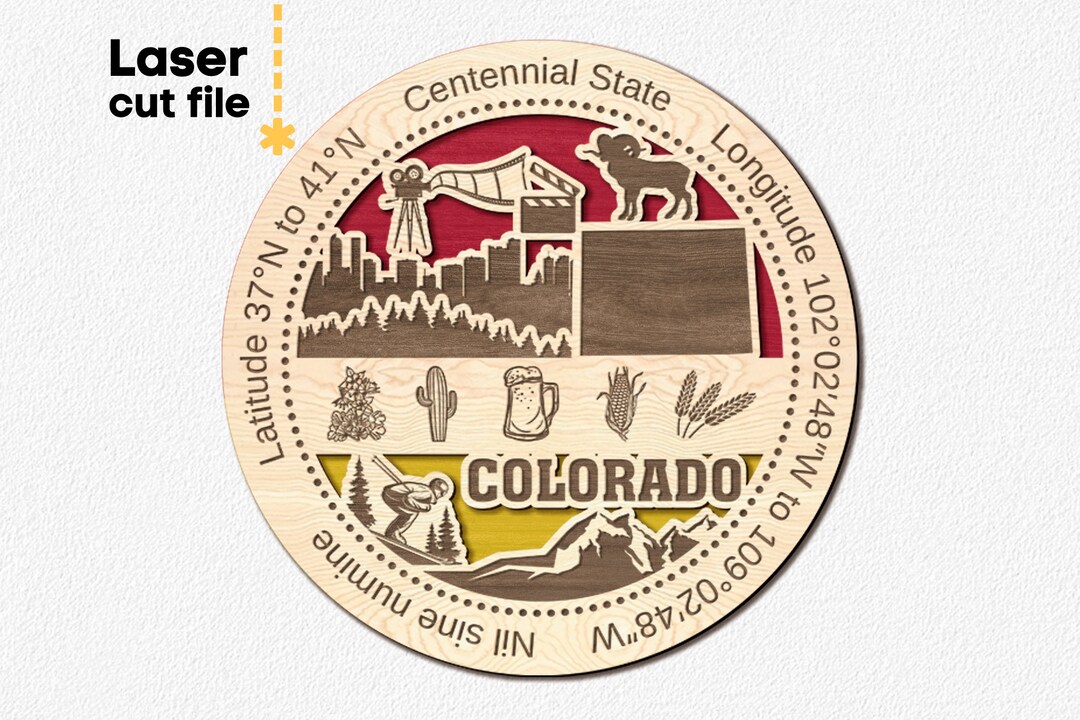 Colorado SVG. Laser Cut File for Glowforge American States - Etsy Australia