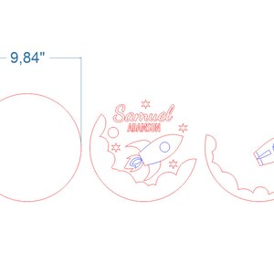 Rocket Baby Name Sign SVG. Laser Cut File for Glowforge, Space Star ...