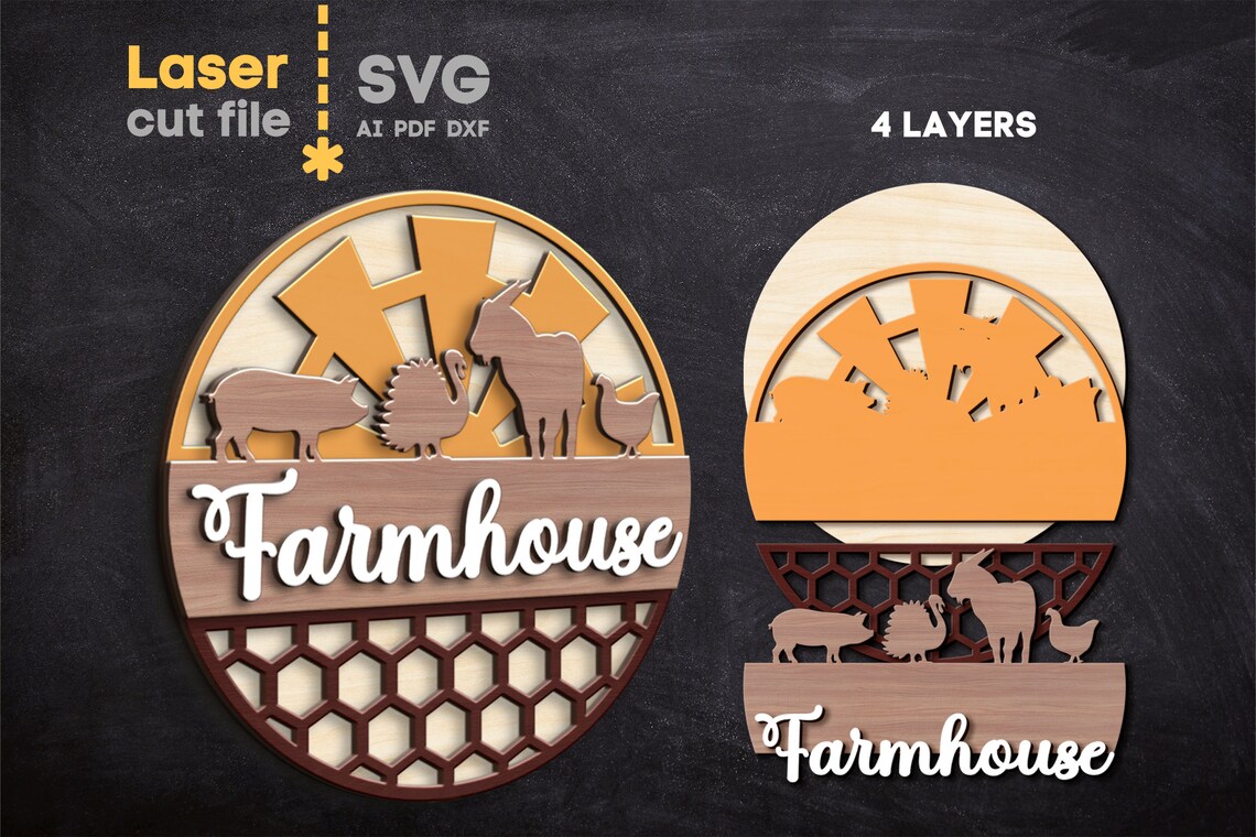 Farmhouse SVG Bundle. Laser Cut File for Glowforge Farm Decor Windmill ...