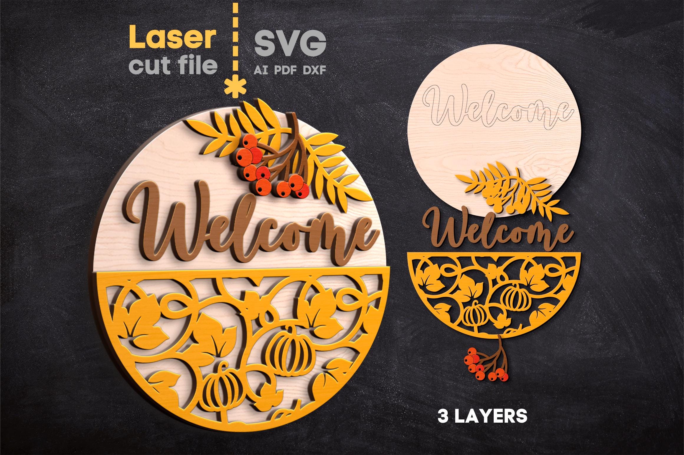Autumn SVG Bundle. Laser Cut File for Glowforge, Pumpkin Thanksgiving ...