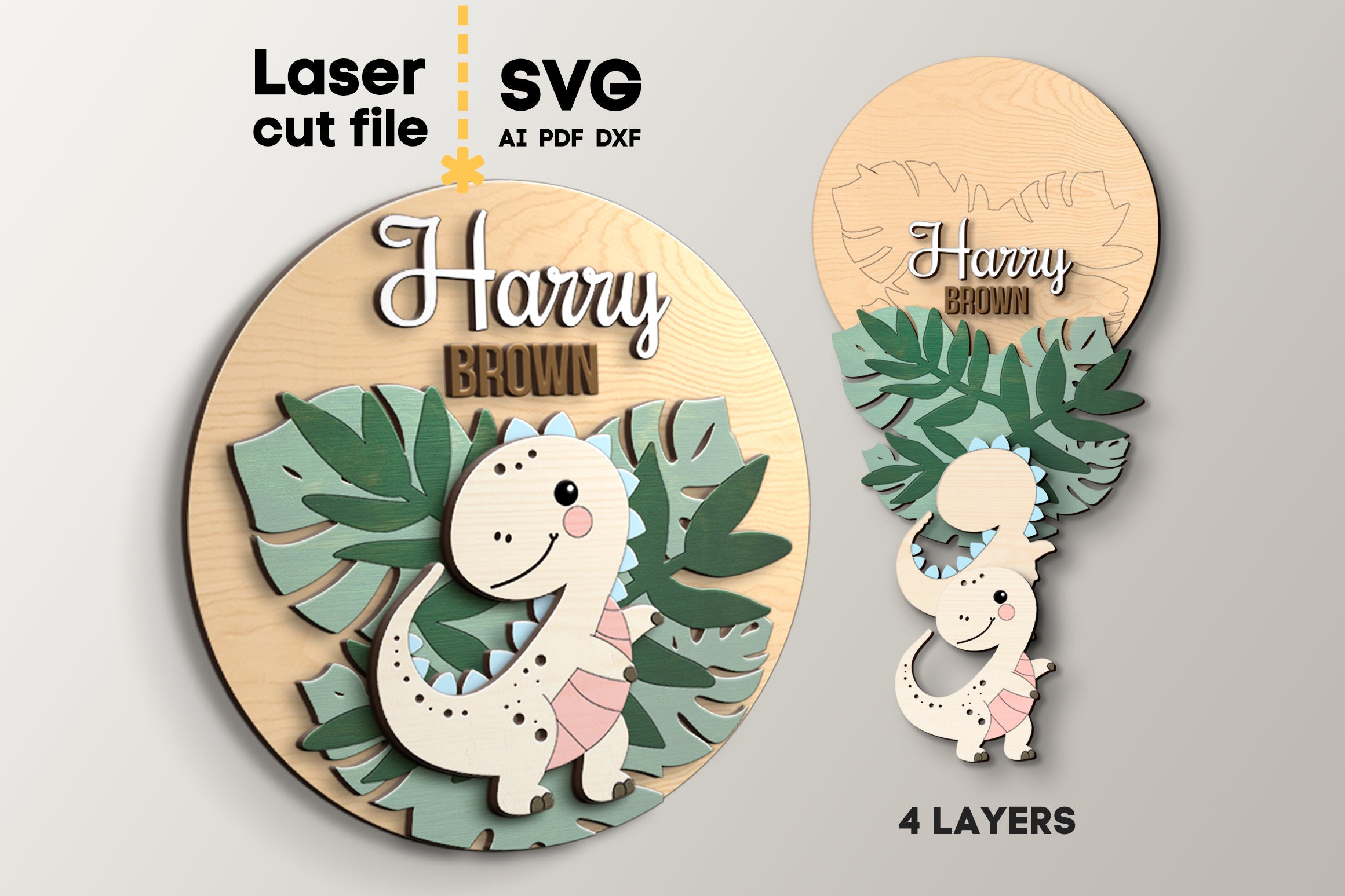 Baby Name Sign SVG Bundle. Laser Cut File for Glowforge, Jungle Baby ...