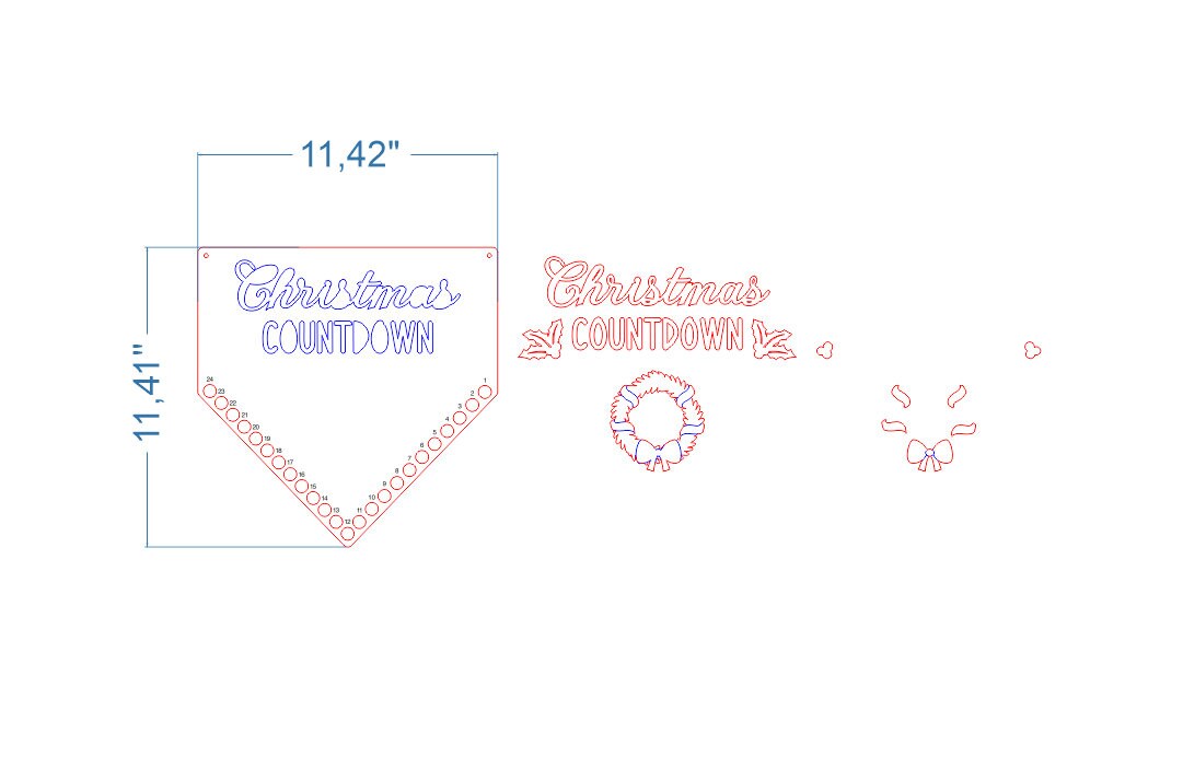 Christmas Countdown SVG Bundle. Laser Cut File for Glowforge, Santa ...