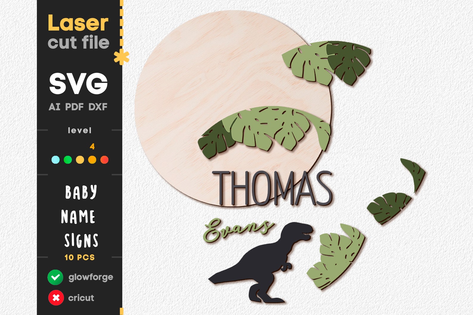 Baby Name Sign SVG Bundle. Laser Cut File for Glowforge Set - Etsy