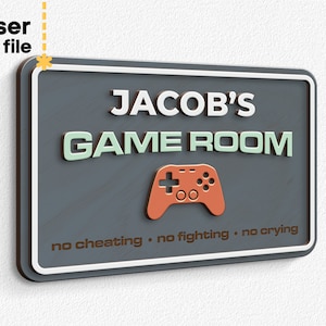 Gaming Zone SVG Laser Cut File for Glowforge Cricut Custom Name Room ...