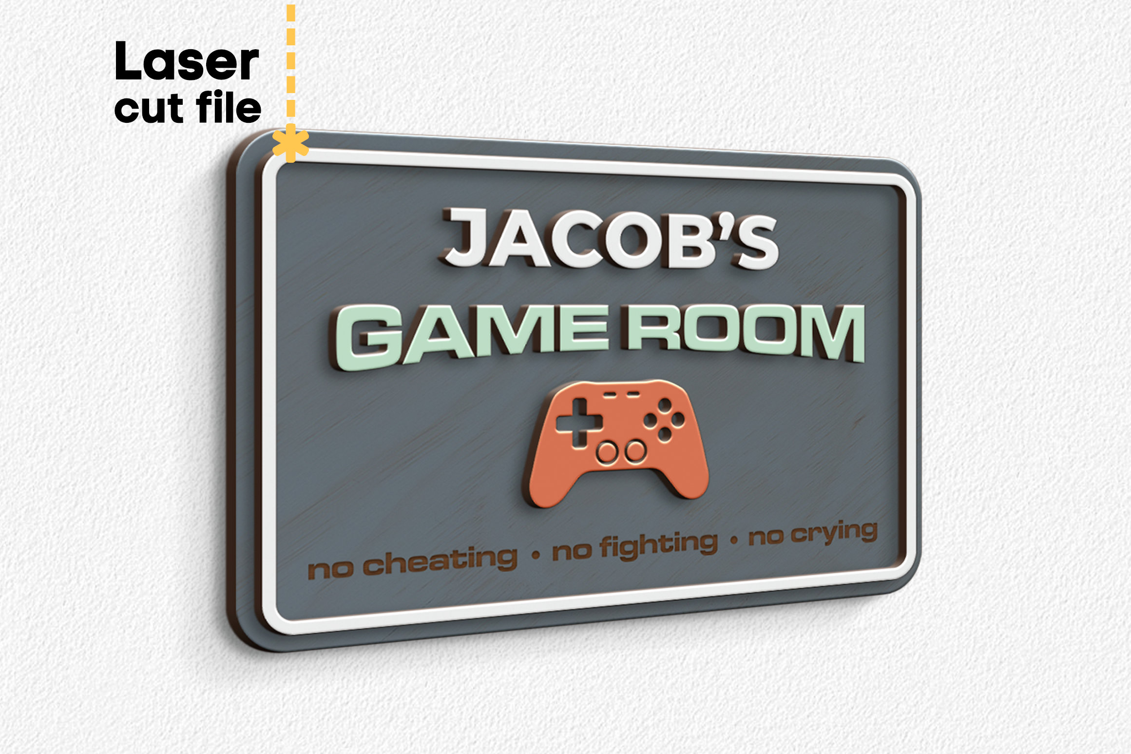 Gaming Zone SVG Laser Cut File for Glowforge Cricut Custom Name Room ...