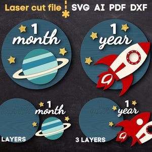 Space Baby Name Sign SVG Bundle. Laser Cut File for Glowforge, Birth ...