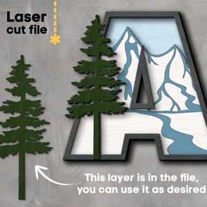 Winter Alphabet SVG. Laser Cut File for Glowforge, Letters, Mountains ...