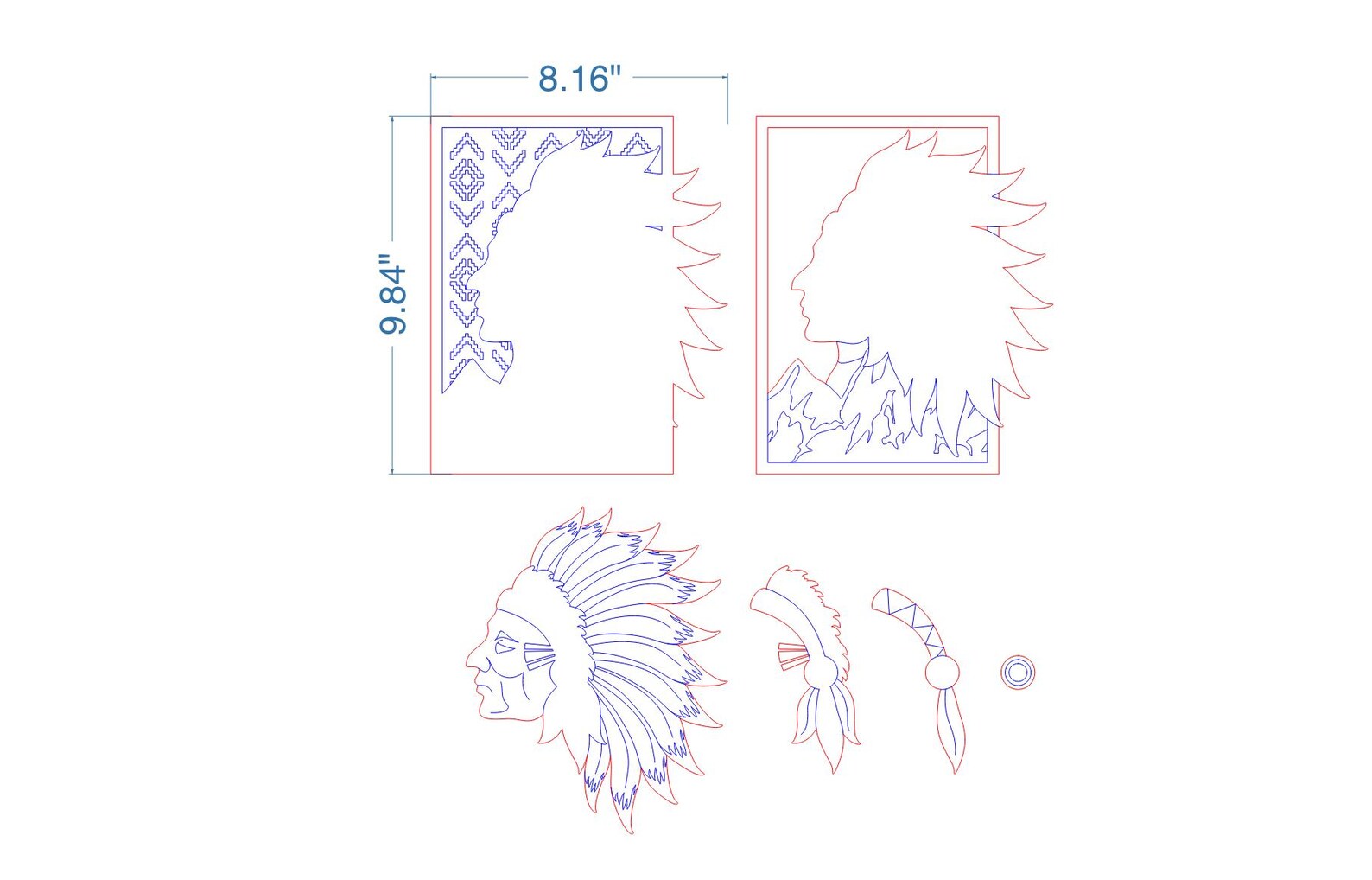 Indian Chief SVG. Laser Cut File for Glowforge, American Native Tribal ...