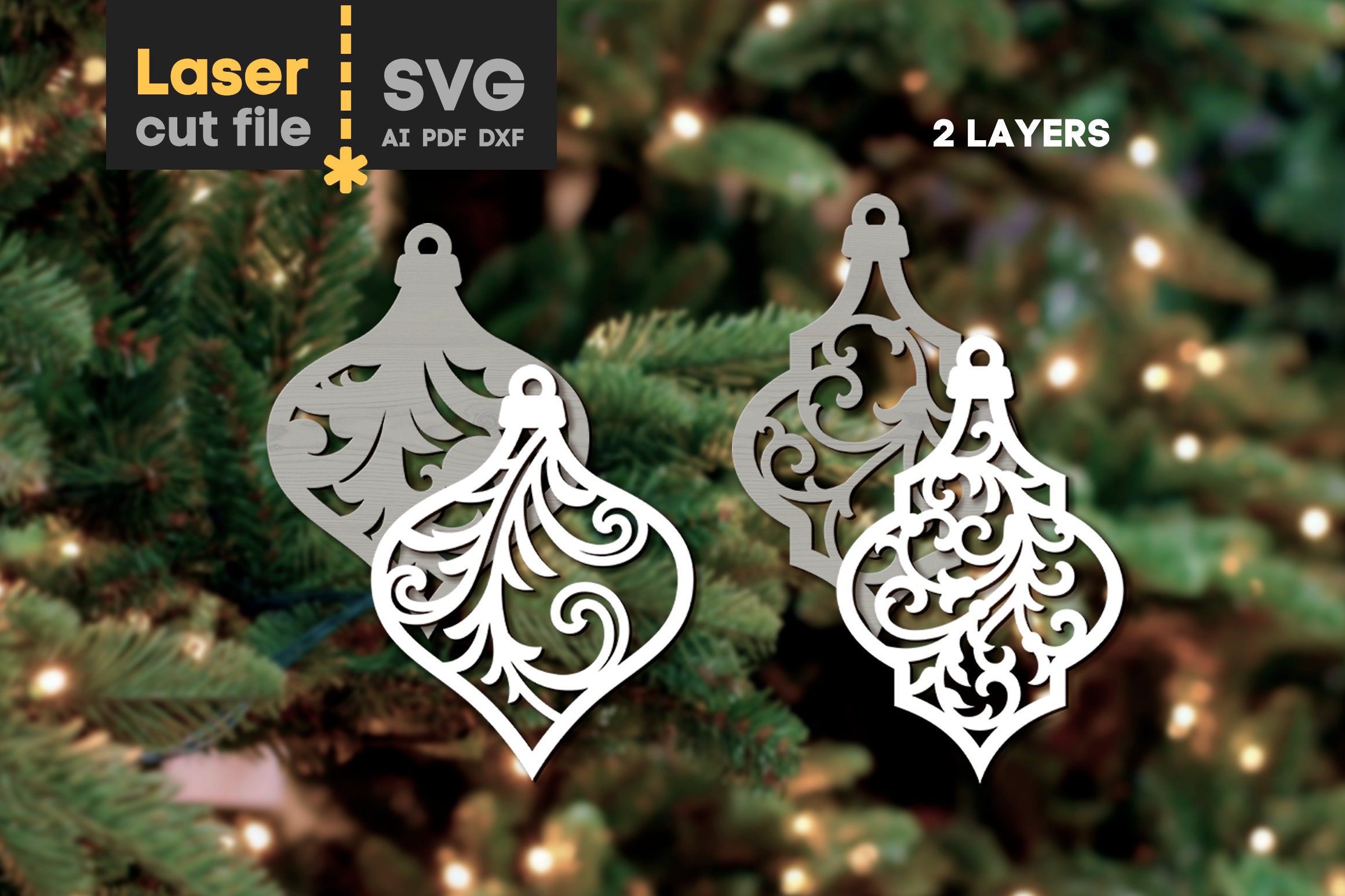 Christmas Tree Toys SVG Bundle Laser Cut File for Glowforge - Etsy
