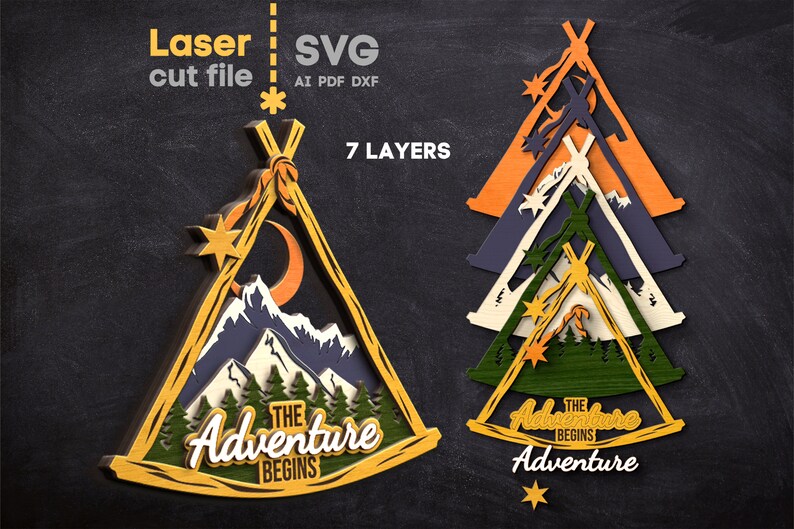 Tent SVG. Laser Cut File for Glowforge, Wigwam Mountains Camping Nature ...