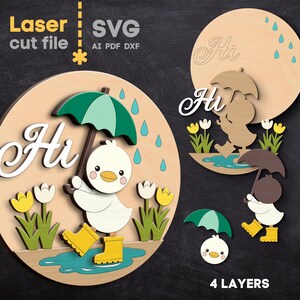 Welcome Spring SVG Bundle. Laser Cut File for Glowforge, Flower Rabbit ...