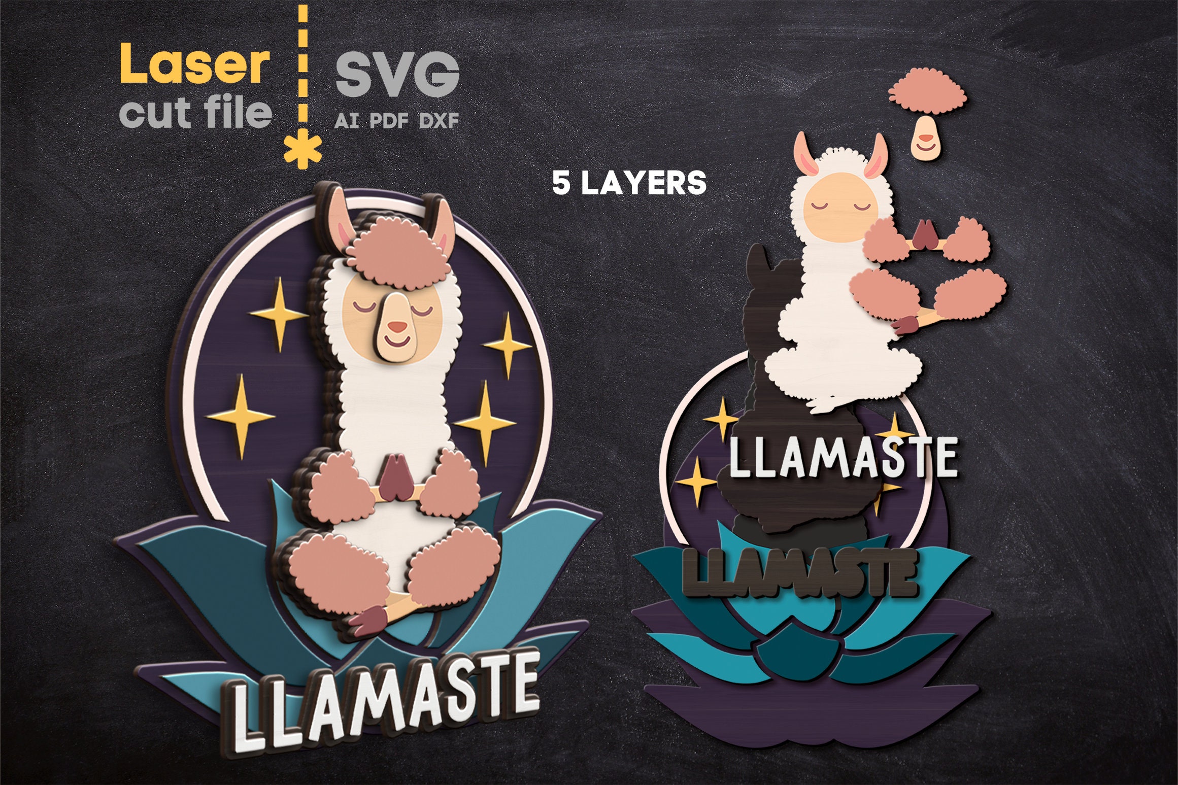 Llama SVG Bundle. Laser Cut File for Glowforge Lama Mama - Etsy