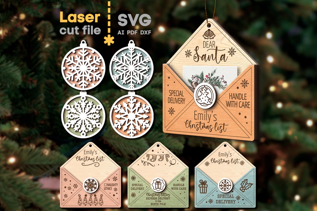 Christmas Tree Toys SVG Bundle. Laser Cut File for Glowforge. Christmas ...