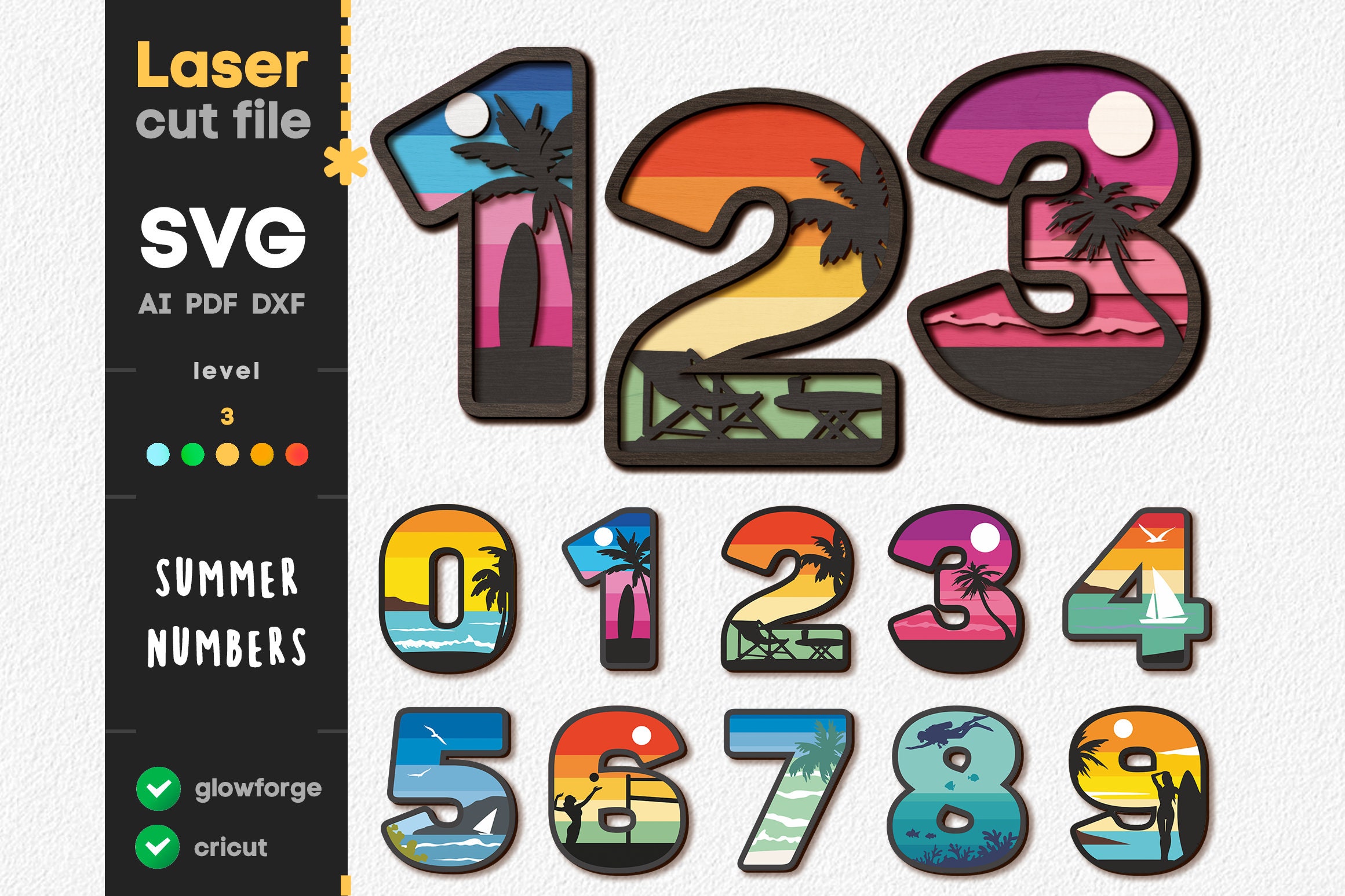 Alphabet Numbers SVG. Laser Cut File for Glowforge Cricut - Etsy Australia