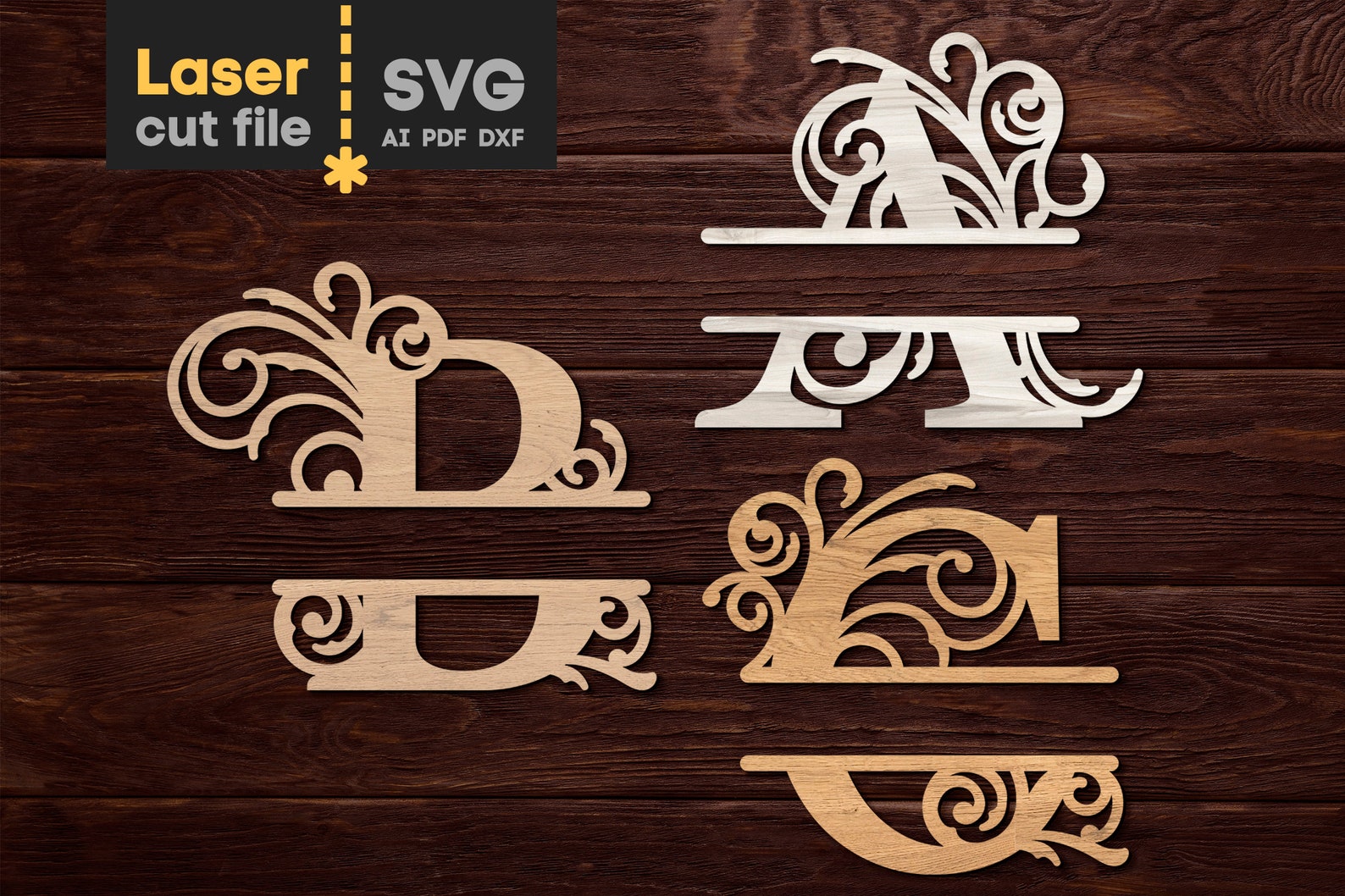 Ornament Alphabet SVG. Laser Cut File for Glowforge Cricut, Letters ...